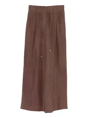 ALYSI Drawstring Straight Trousers - Brown