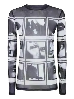 Emporio Armani Graphic-print Long-sleeved T-shirt - White