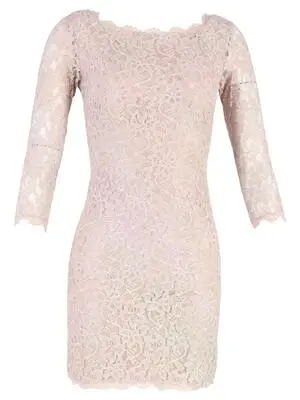 Diane Von Furstenberg Vintage Zaria Lace Mini Dress - Pink