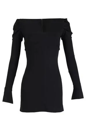 Philosophy Di Lorenzo Serafini Puff-shoulder Mini Dress - Black