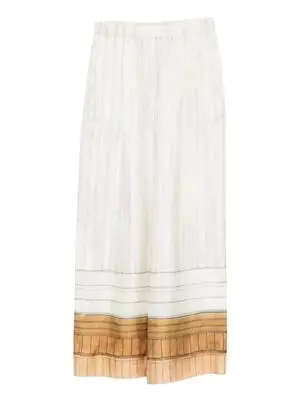 ALYSI Striped Palazzo Pants - Neutrals