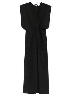 ALYSI Crew-neck Midi Dress - Black