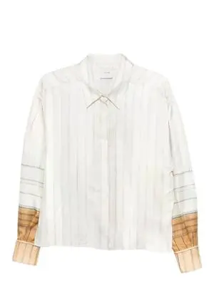 ALYSI Striped Sleeve Shirt - Neutrals
