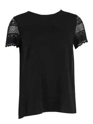 Michael Kors Lace-sleeve T-shirt - Black
