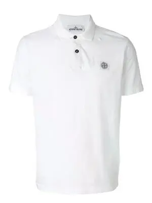 Stone Island Logo Patch Polo Shirt - Red