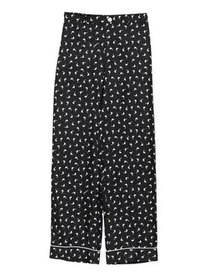 Moschino Printed Straight Trousers - Black