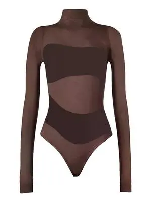 Wolford Long-sleeved String Body - Brown