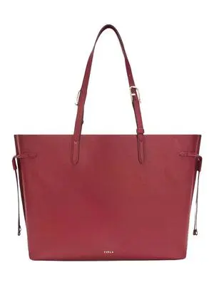 Furla Ava Large Leather Tote Bag - Red