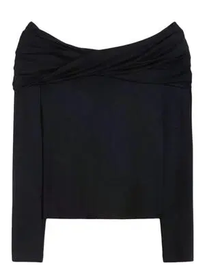 Max Mara Off-the-shoulder Long-sleeve Top - Black