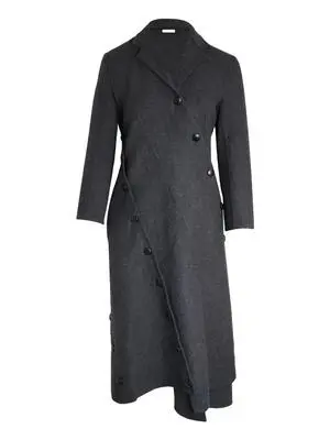Celine Asymmetric Button-detailed Coat - Grey