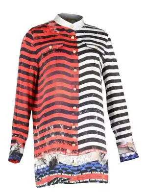 Balmain Stripe-print Shirt - Red