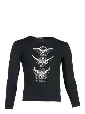 Balenciaga Printed Long Sleeve T-shirt - Black
