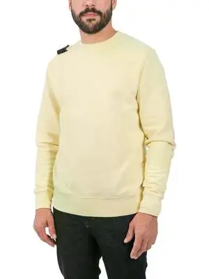 MA.STRUM Shoulder-tab Crew-neck Sweatshirt - Yellow
