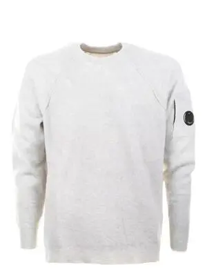 C.P. COMPANY Raglan-sleeve Lens-pocket Sweater - White