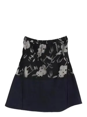 Marni Floral-print Flared Mini Skirt - Black