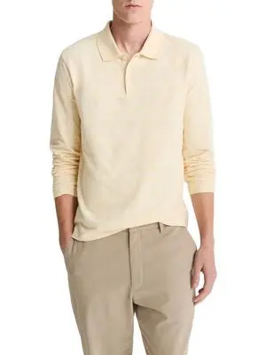 Vince Jacquard Stripe Long Sleeve Polo - Meadowlark