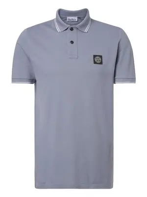 Stone Island Compass Cotton-blend Piqué Polo Shirt - Grey