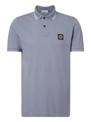 Stone Island Compass Cotton-blend Piqué Polo Shirt - Grey