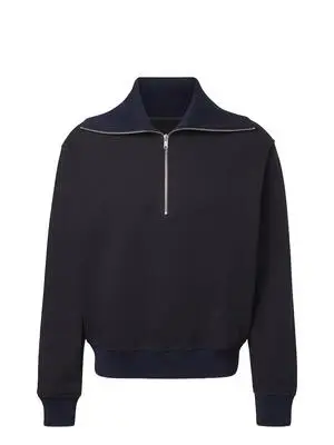 JIL SANDER Cotton Half-zip Sweatshirt - Blue