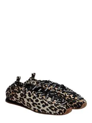 GANNI Leopard-print Ballet Flats - Brown