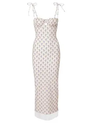 MONTCE Cynthia Floral Midi Dress - White