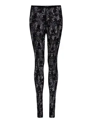 Norma Kamali Lace-embroidered Leggings - Black