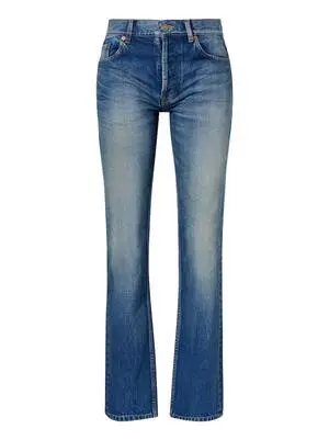 Saint Laurent Faded Straight Jeans - Blue