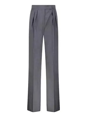 Max Mara Pleated Wide-leg Trousers - Grey