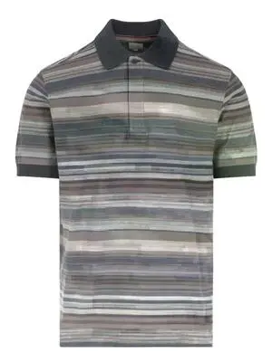 Paul Smith Striped Short-sleeve Polo Shirt - Grey