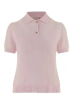 ALLUDE Button Short-Sleeves Polo Shirt