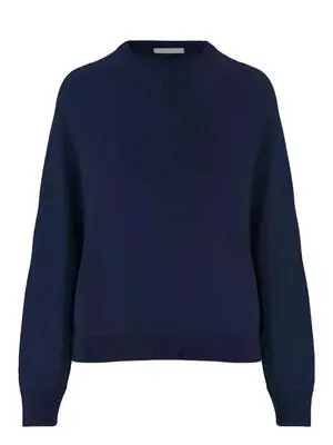 ALLUDE Crew-neck Ribbed Sweater - Blue