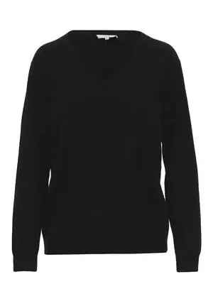 Vince V-neck Ribbed Cashmere Sweater - Black