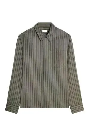 Dries Van Noten Striped Zip Shirt - Grey