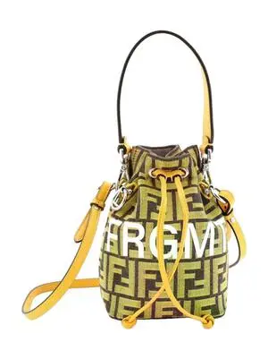 Fendi X Frgmt Mon Tresor Zucca Canvas Mini Bucket Bag - Yellow