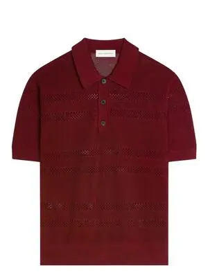 Dries Van Noten Mesh Polo Shirt - Red