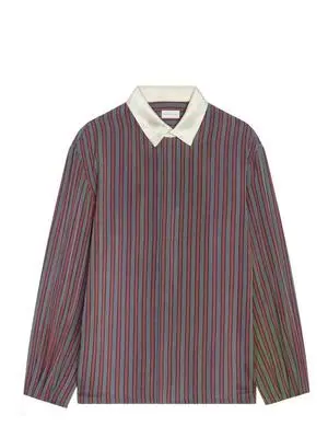 Dries Van Noten Contrast Striped Shirt - Grey