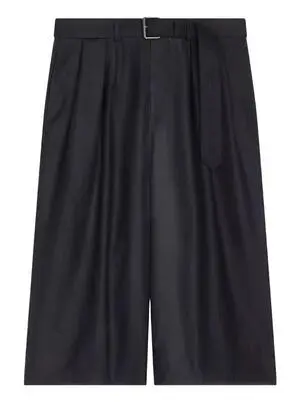 Dries Van Noten Belted Light Wool Shorts - Blue