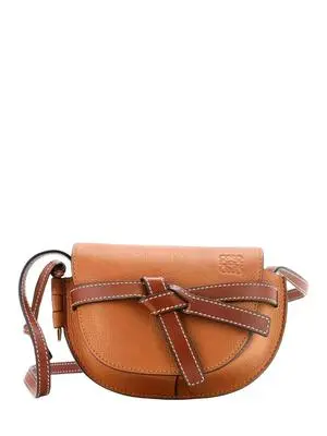 Loewe Gate Leather Mini Crossbody Bag - Brown