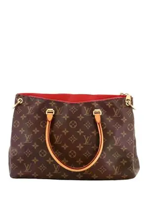 LOUIS VUITTON Pallas Tote Monogram Canvas With Leather Shoulder Bag - Brown