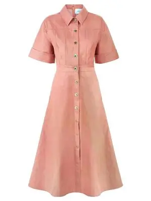 Carolina Herrera Denim Button-front Midi Dress - Pink