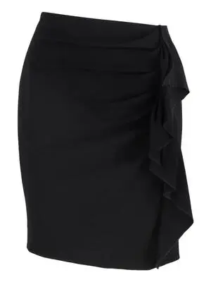 JOSEPH Side-Ruffle Fitted Mini Skirt
