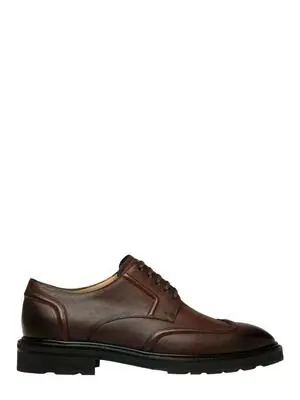 Bally Leather Wingtip Derby Shoes - Brown