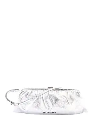 Balenciaga Cloud Leather Xl Clutch Bag - Silver