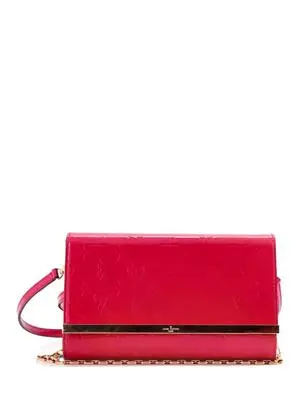LOUIS VUITTON Monogram Vernis Ana Clutch Bag - Red