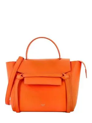Celine Textured Leather Micro Satchel Belt Bag - Orange
