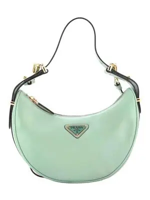 Prada Arque Half Moon Leather Small Hobo Bag - Green