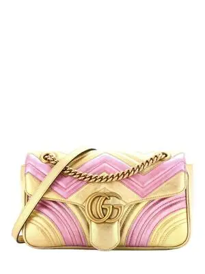 Gucci Gg Marmont Flap Bag Matelassé Leather Medium Shoulder Bag - Multicolour