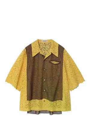 UNDERCOVERISM Lace-collared Shirt - Yellow