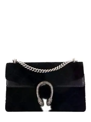 Gucci Dionysus Gg Velvet Small Shoulder Bag - Black