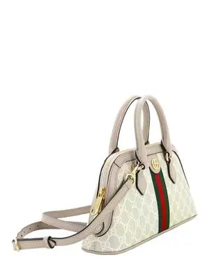 Gucci Ophidia Dome Top Handle Gg Coated Canvas Satchel - Neutrals